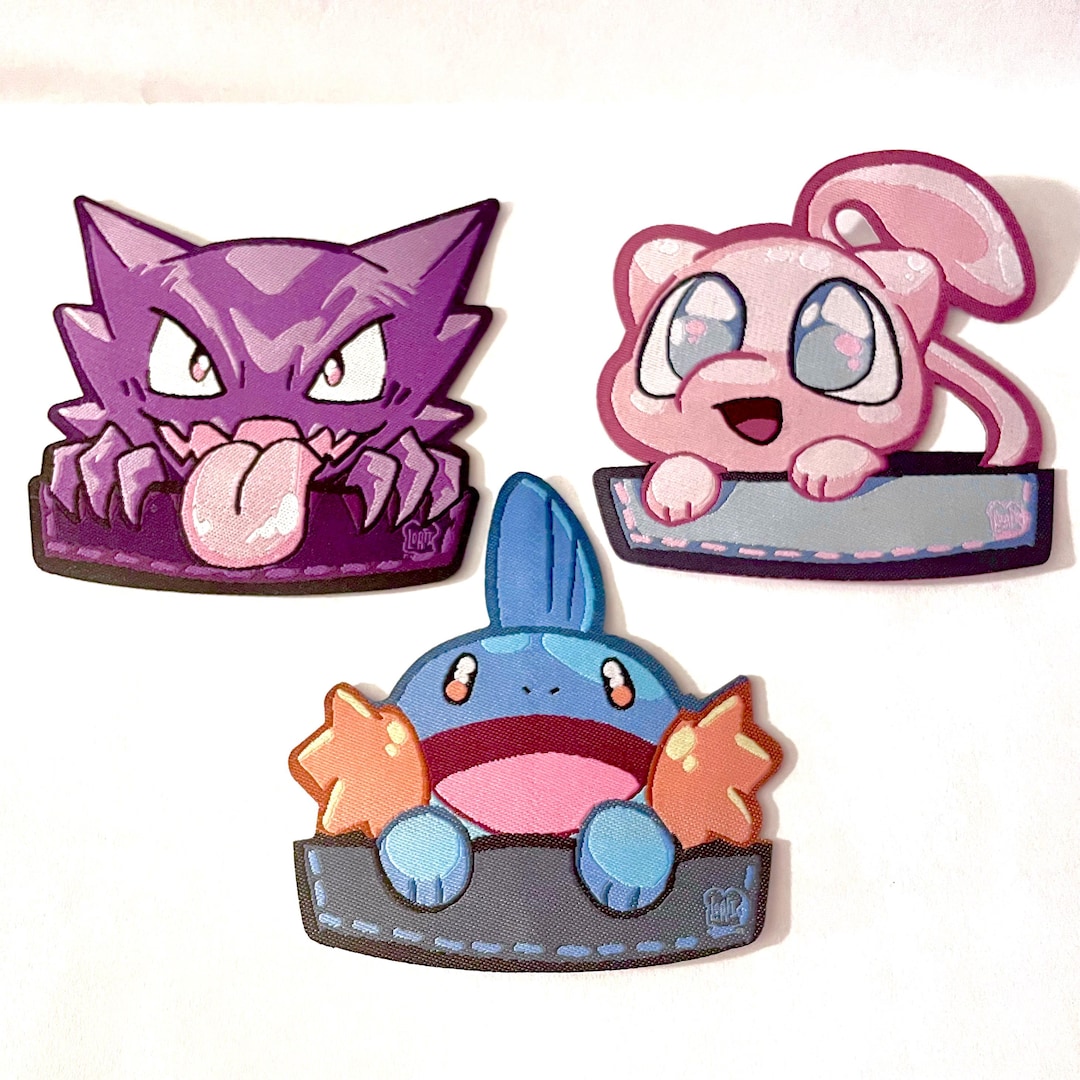 Iron on 3" Woven Patch - Mew, Haunter, Mudkip - Etsy