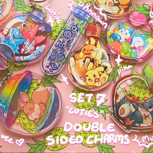 Clear 2.5" Acrylic Pokemon Charms - Pikachu/munchlax/eevee/pachirisu ...
