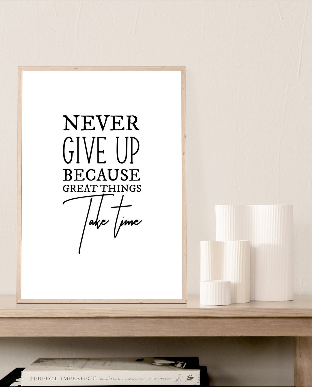Motivational Canvas Home Decor, Inspirational Quote for Goals, Never ...
