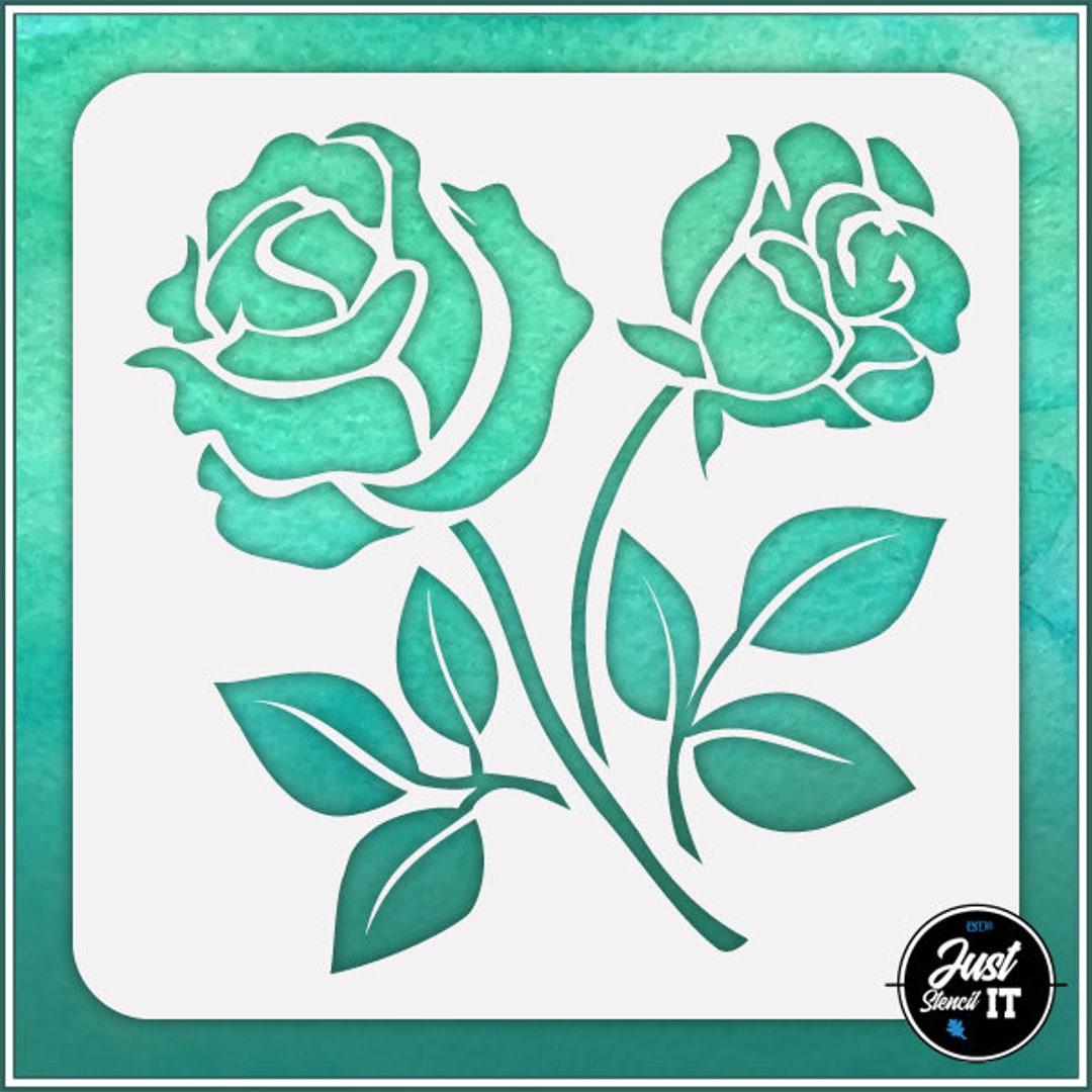 Rose #1 - Durable and Reusable Stencil for DIY Painting, Crafting and ...