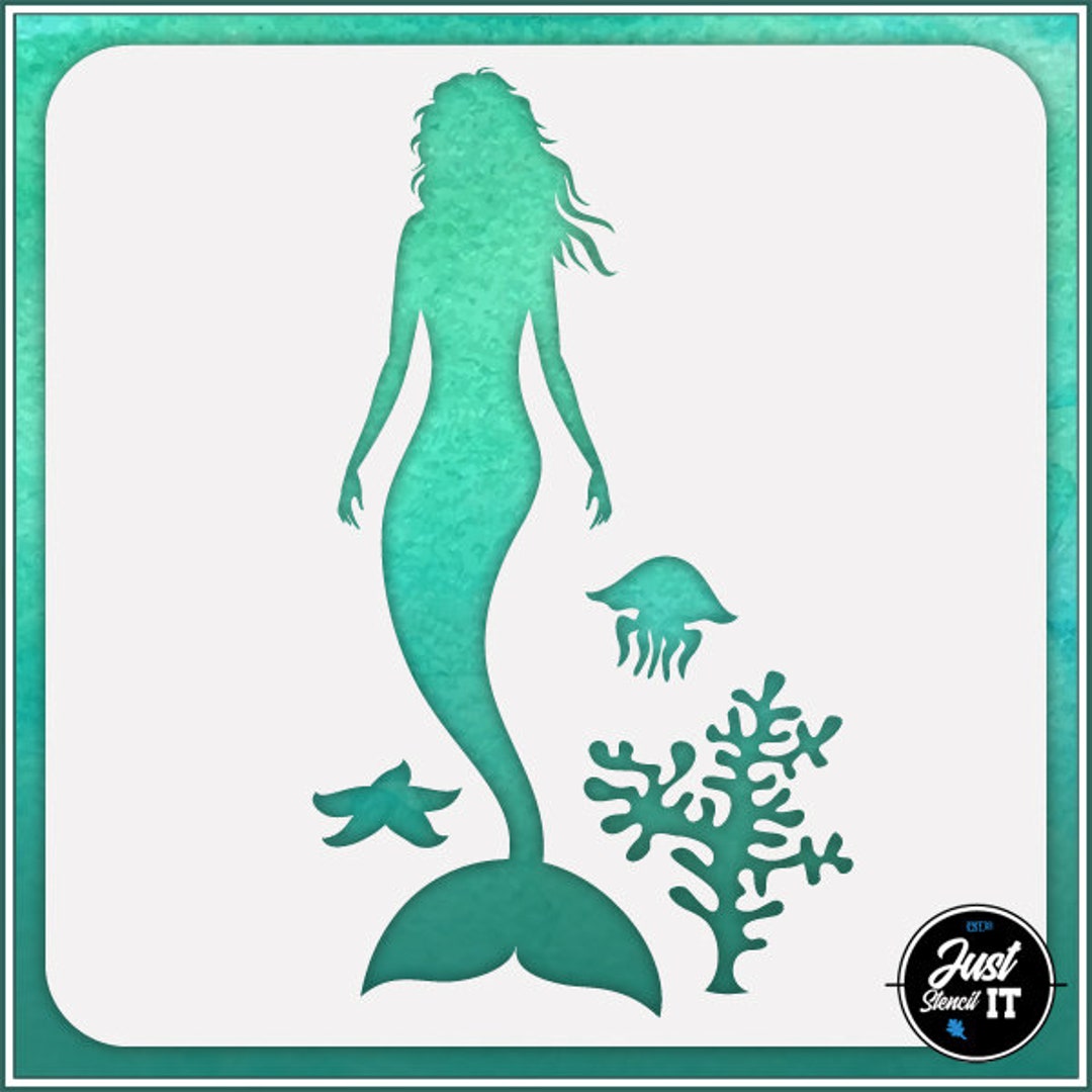 Mermaid #5 - Durable and Reusable Stencil for DIY Painting, Crafting ...