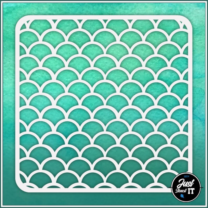 Fish Scales #1 Durable and Reusable Stencil for DIY Painting, Crafting ...