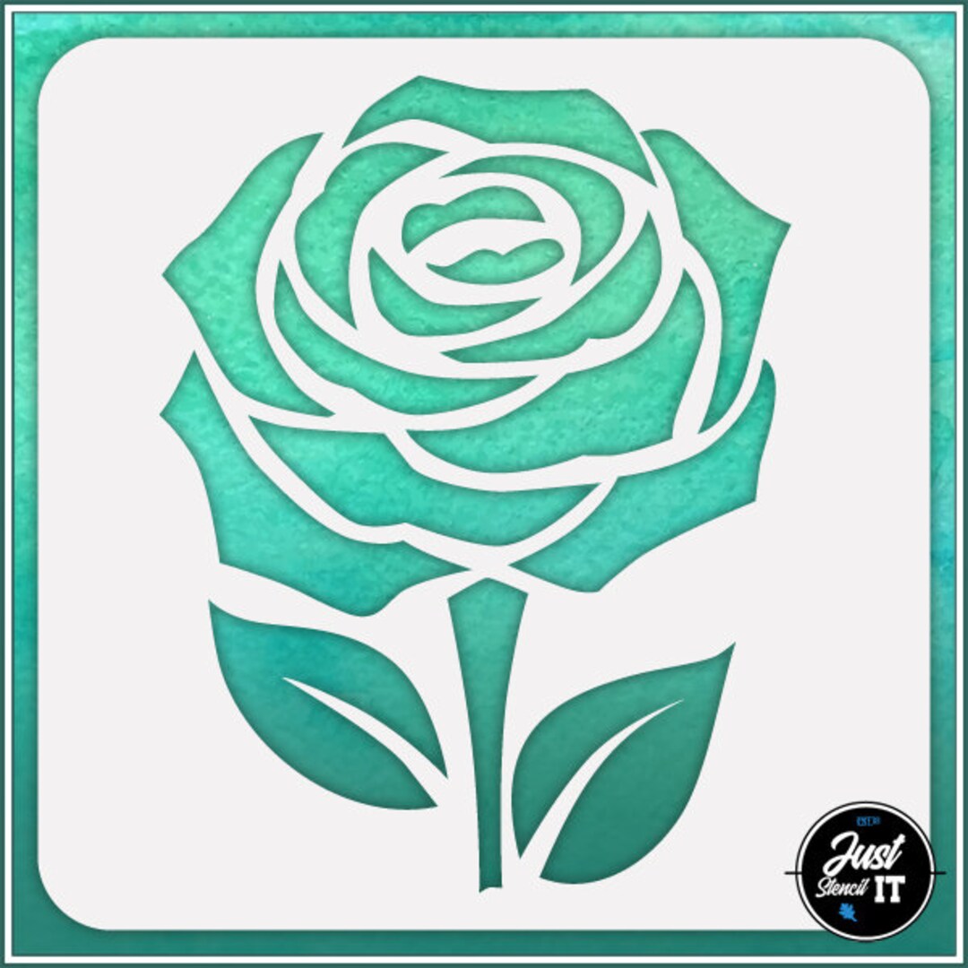 Rose #6 - Durable and Reusable Stencil for DIY Painting, Crafting and ...