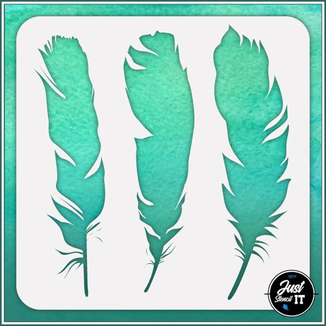 Feathers #1 Durable and Reusable Stencil for DIY Painting, Crafting and ...