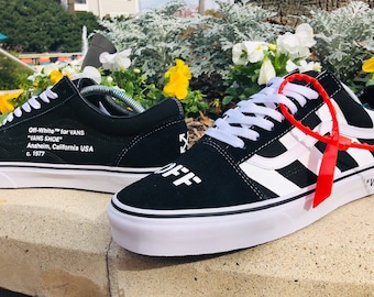 Off white vans | Etsy