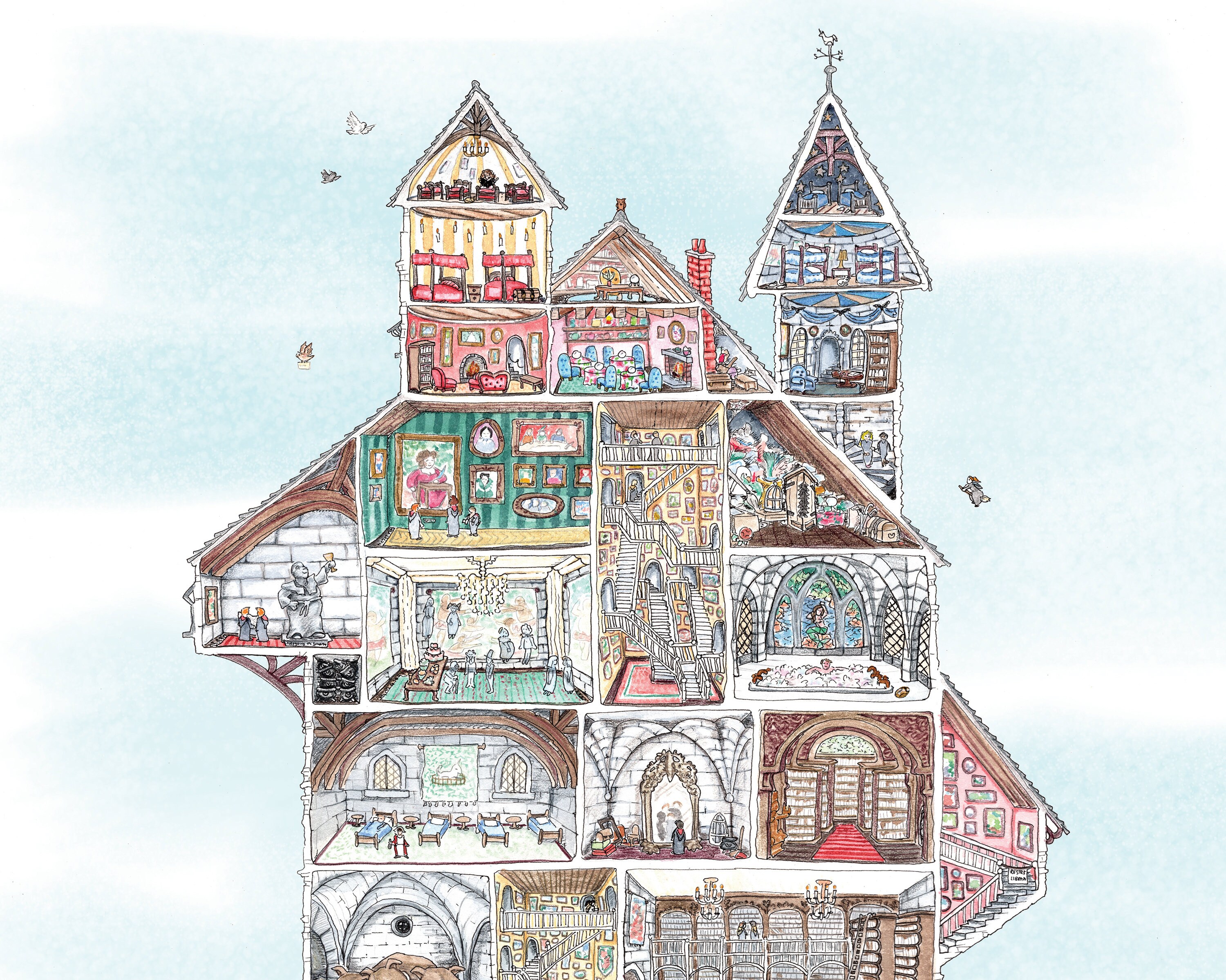 Magical Cutaway Castle Art Print 16x20 Inch Poster Size. - Etsy