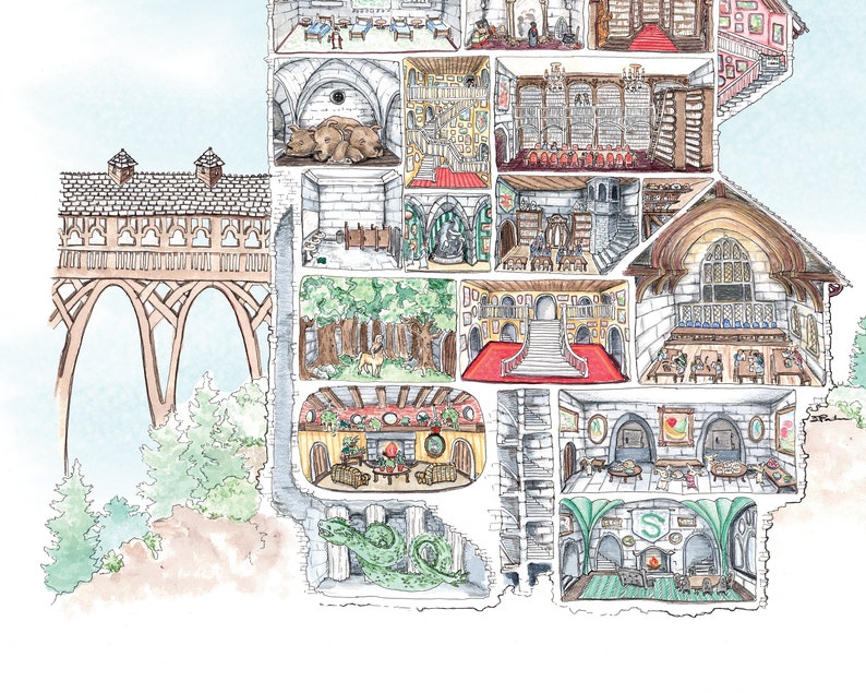 Magical Cutaway Castle Art Print 16x20 Inch Poster Size. - Etsy