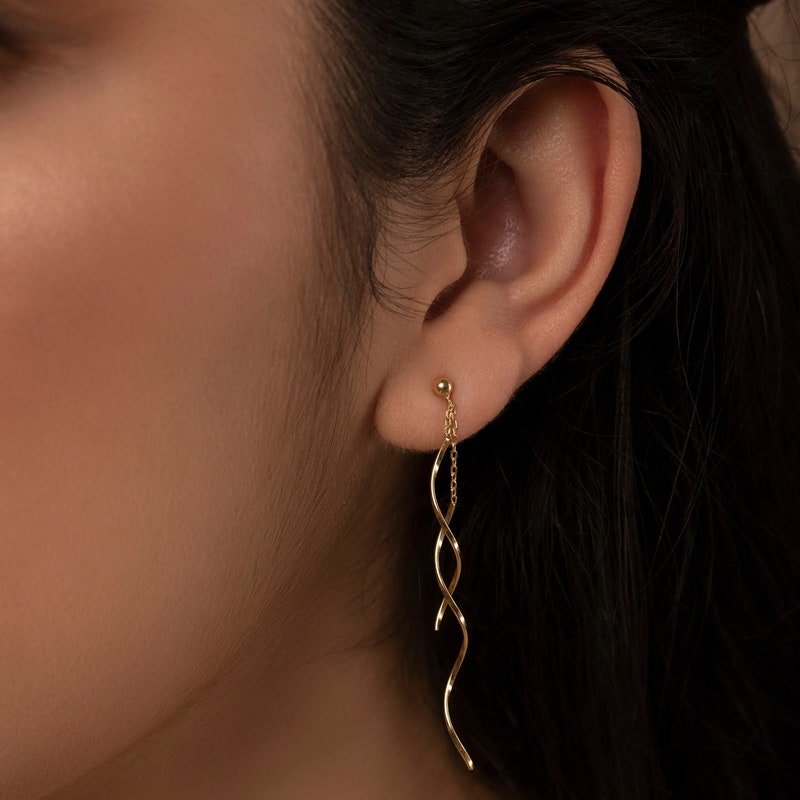 Threader Dangle Earrings - Etsy