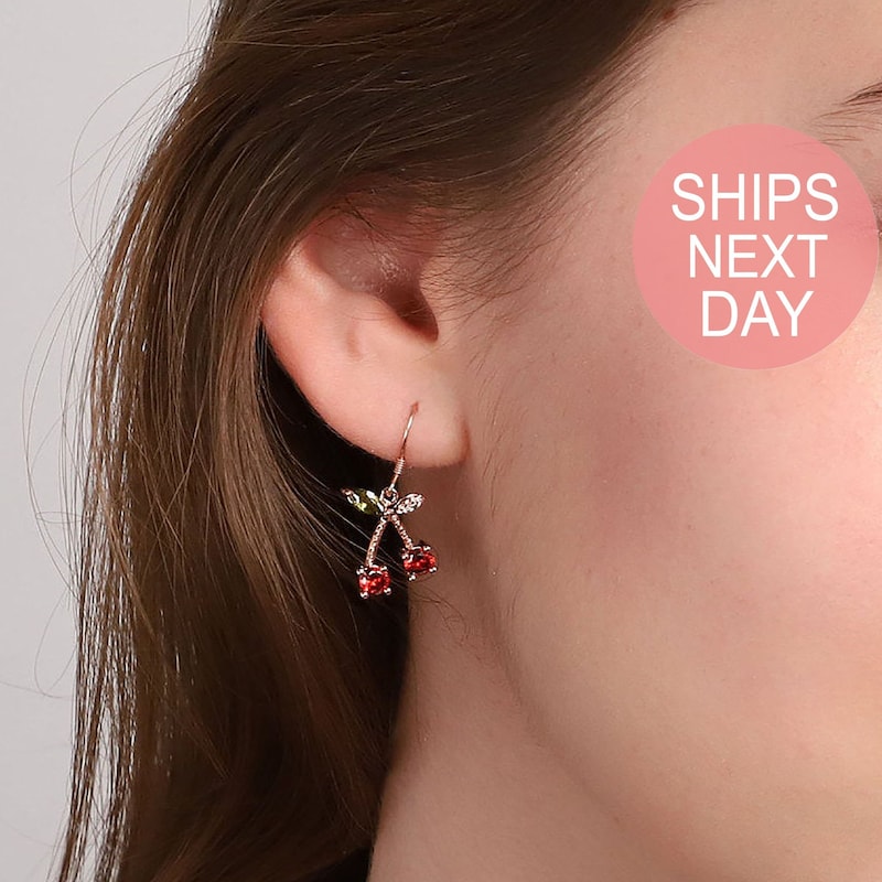 Cherry Earrings - Etsy