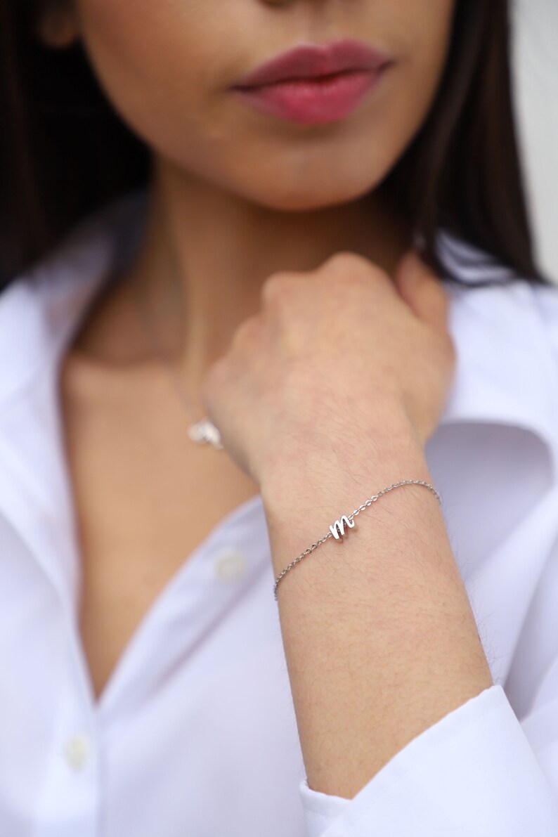 Personalized Bracelet Lowercase Cursive Monogram Love | Etsy