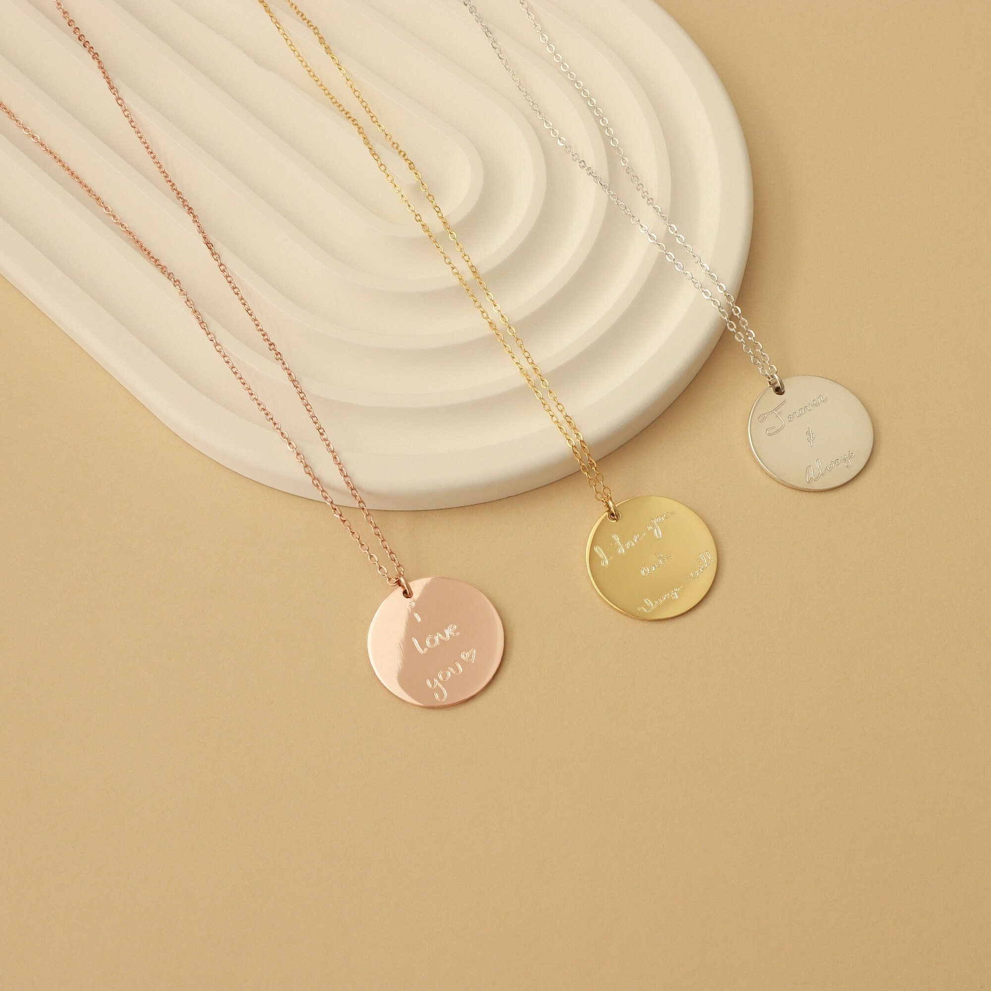 Sterling Silver Handwriting Necklace – Custom Signature or Message ...
