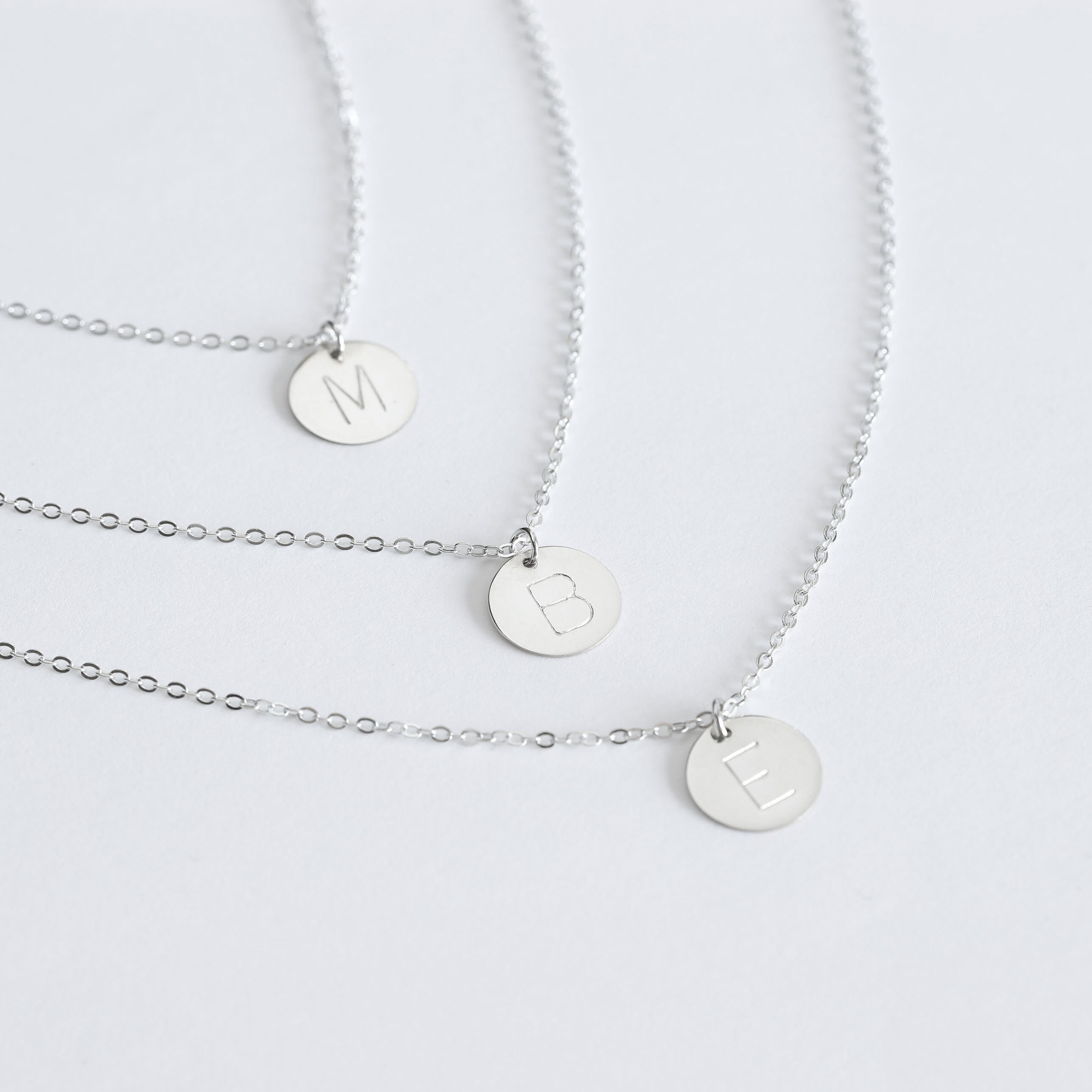 Personalized Sterling Silver Disc Necklace Custom Engraved - Etsy