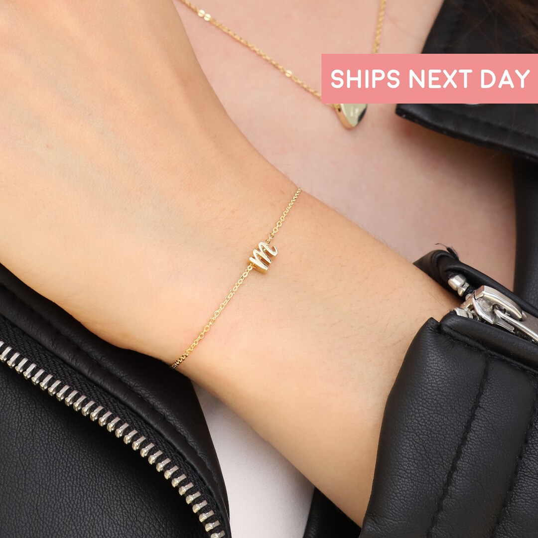 Personalized Bracelet, Lowercase, Cursive, Monogram, Love, Dainty ...