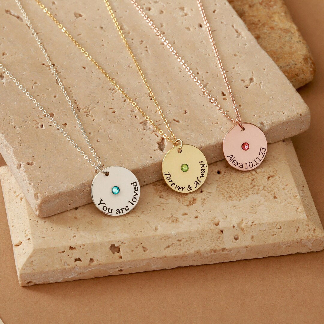 Dainty Birthstone Necklace Personalized Birthstone Jewelry for Everyday ...