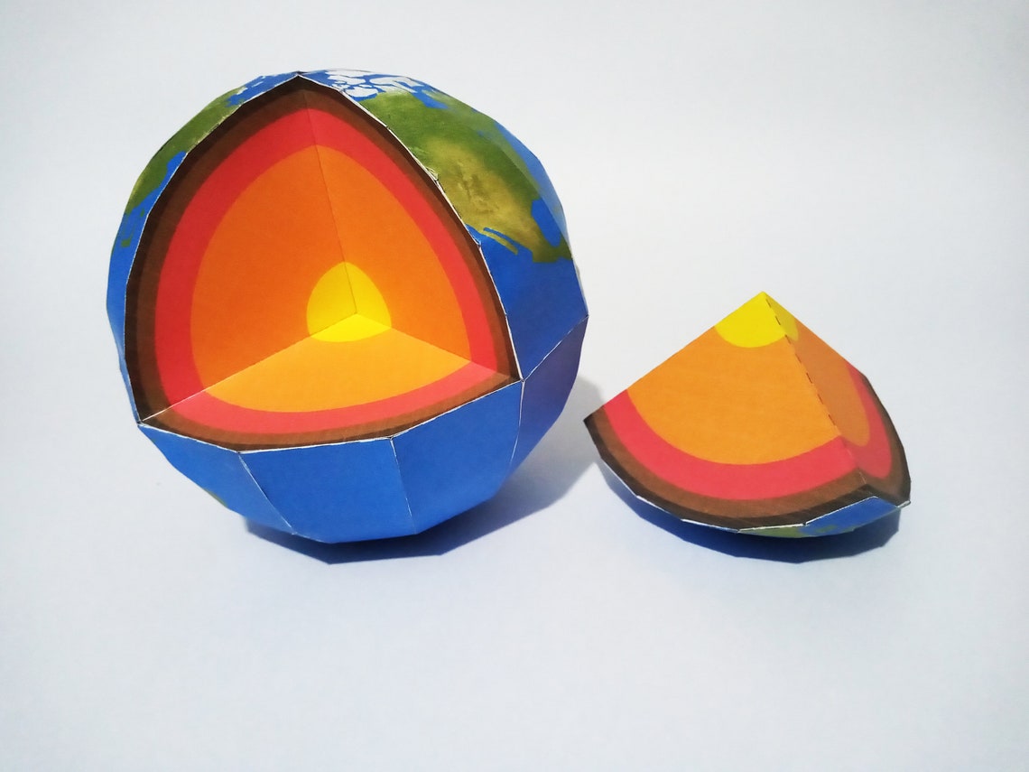 EARTH PAPERCRAFT, Printable GLOBE, 3d Globe Model, Earth Globe ...
