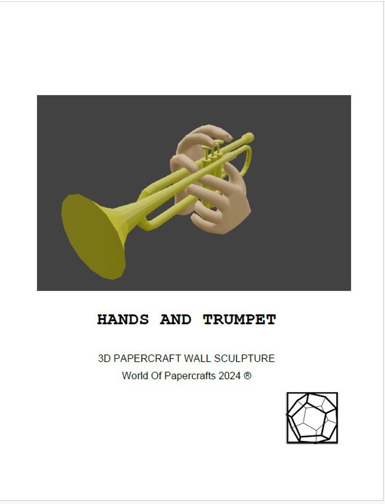 Hands and Trumpet Papercraft, PDF Template Papercraft, DIY Music ...