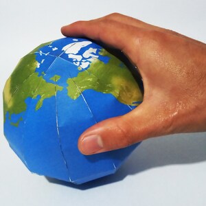 EARTH PAPERCRAFT, Printable GLOBE, 3d Globe Model, Earth Globe ...