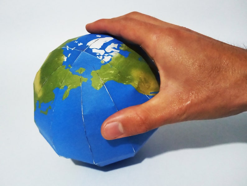 EARTH PAPERCRAFT, Printable GLOBE, 3d Globe Model, Earth Globe ...