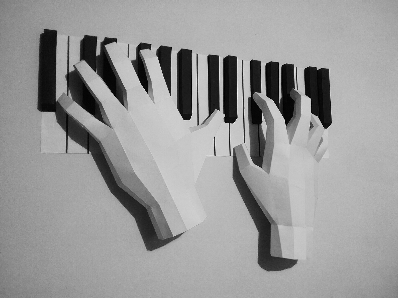 KEYBOARD PIANO, Low Poly PAPERCRAFT, 3d Wall Sculpture, Music Keyboard ...