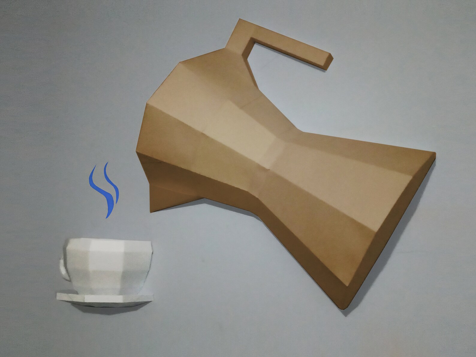 Coffee Maker and Cup Wall Papercraft, PDF Template Papercraft, DIY Wall ...