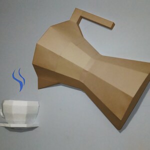Coffee Maker and Cup Wall Papercraft, PDF Template Papercraft, DIY Wall ...