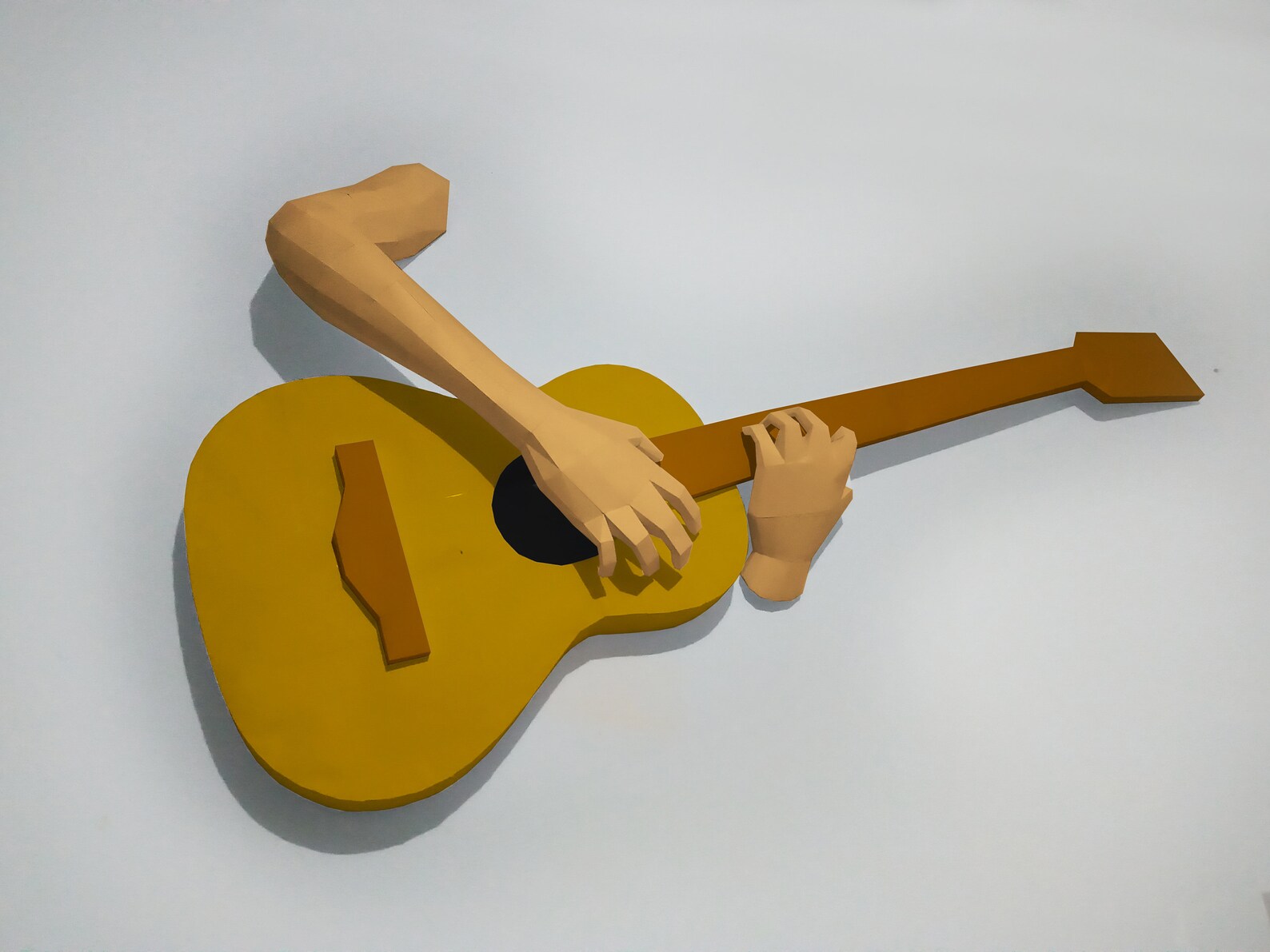GUITAR PAPERCRAFT, 3d Printed SCULPTURE, Wall Cardboard, Guitar Player ...