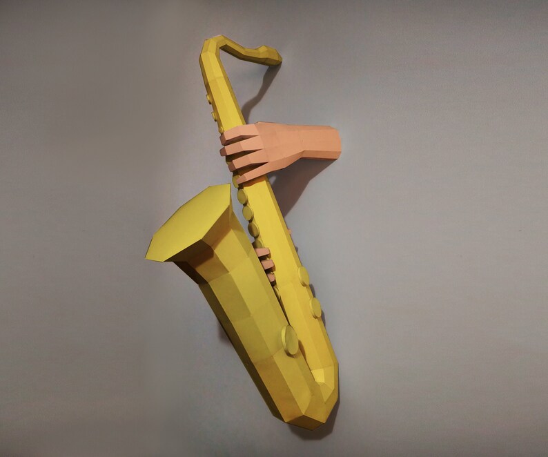 Hands Sax Papercraft, PDF Template Papercraft, DIY Music Papercraft ...