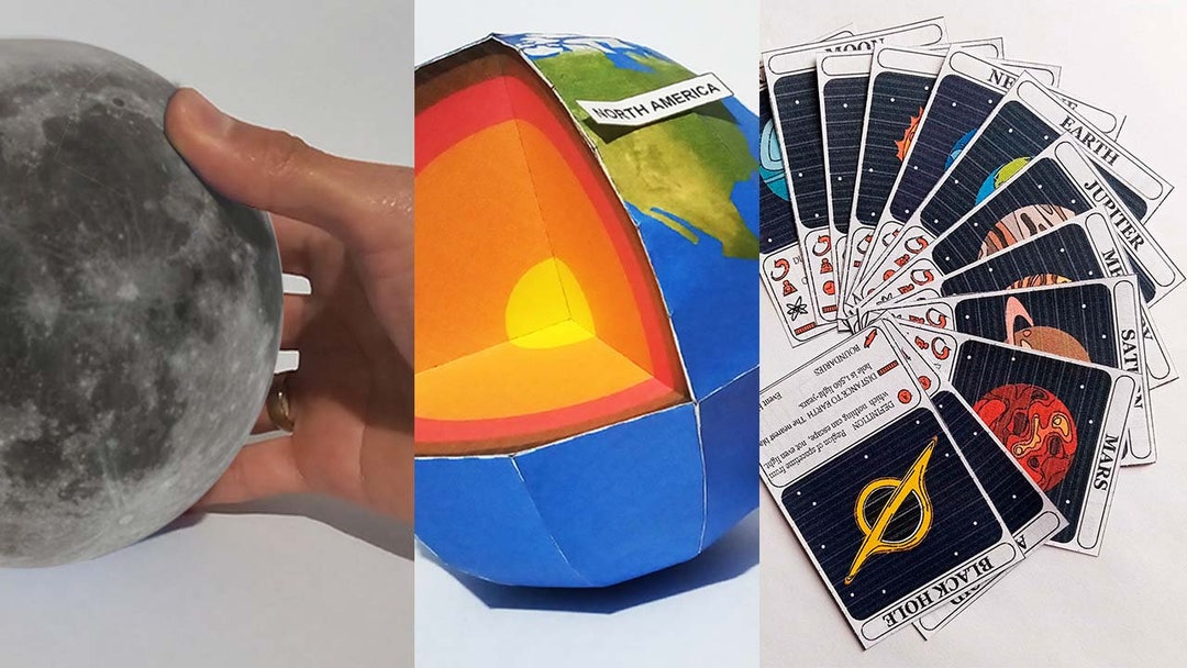 Astronomy PAPERCRAFT Education Items for Education, 3d Moon Earth ...