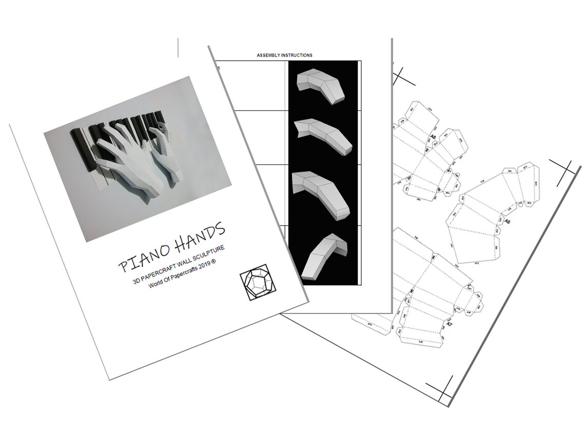 KEYBOARD PIANO, Low Poly PAPERCRAFT, 3d Wall Sculpture, Music Keyboard ...