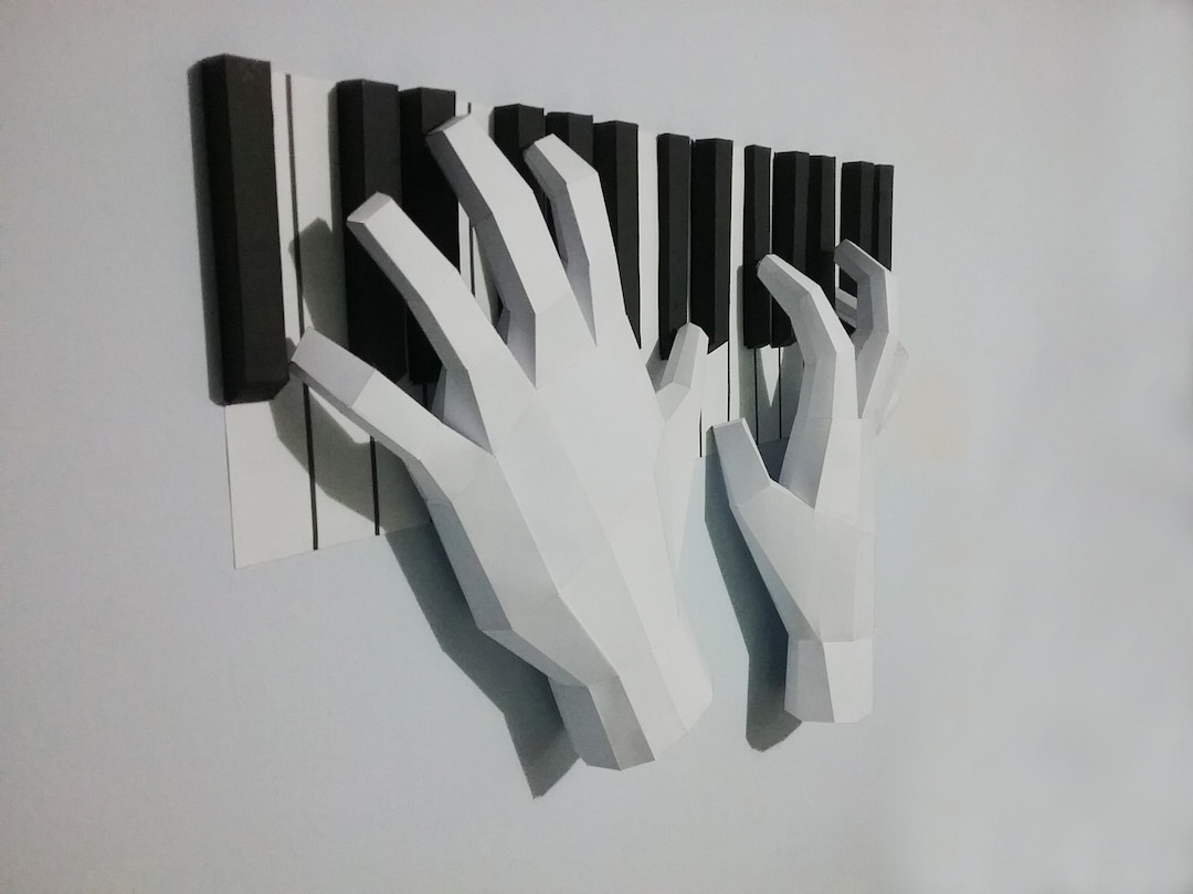 KEYBOARD PIANO, Low Poly PAPERCRAFT, 3d Wall Sculpture, Music Keyboard ...
