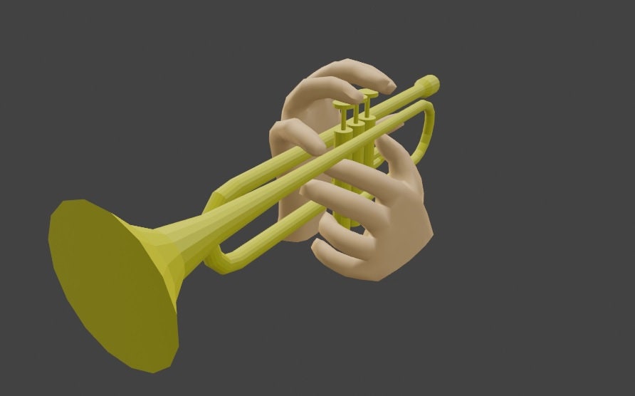 Hands and Trumpet Papercraft, PDF Template Papercraft, DIY Music ...