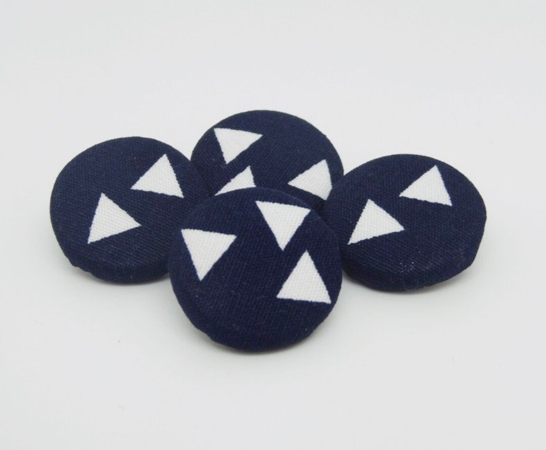 4 Fabric Buttons 23 Mm Triangle Triangles Dark Blue - Etsy
