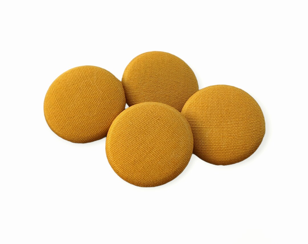 4 Fabric Buttons 23 Mm Plain Mustard Yellow - Etsy