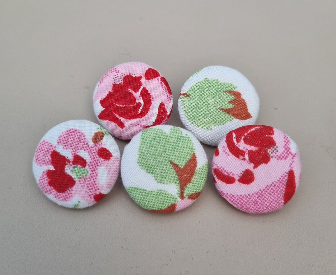 5 Fabric Buttons 23 Mm Rosalie White - Etsy