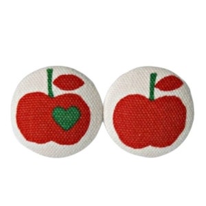2 Fabric Buttons 29 Mm Apples - Etsy
