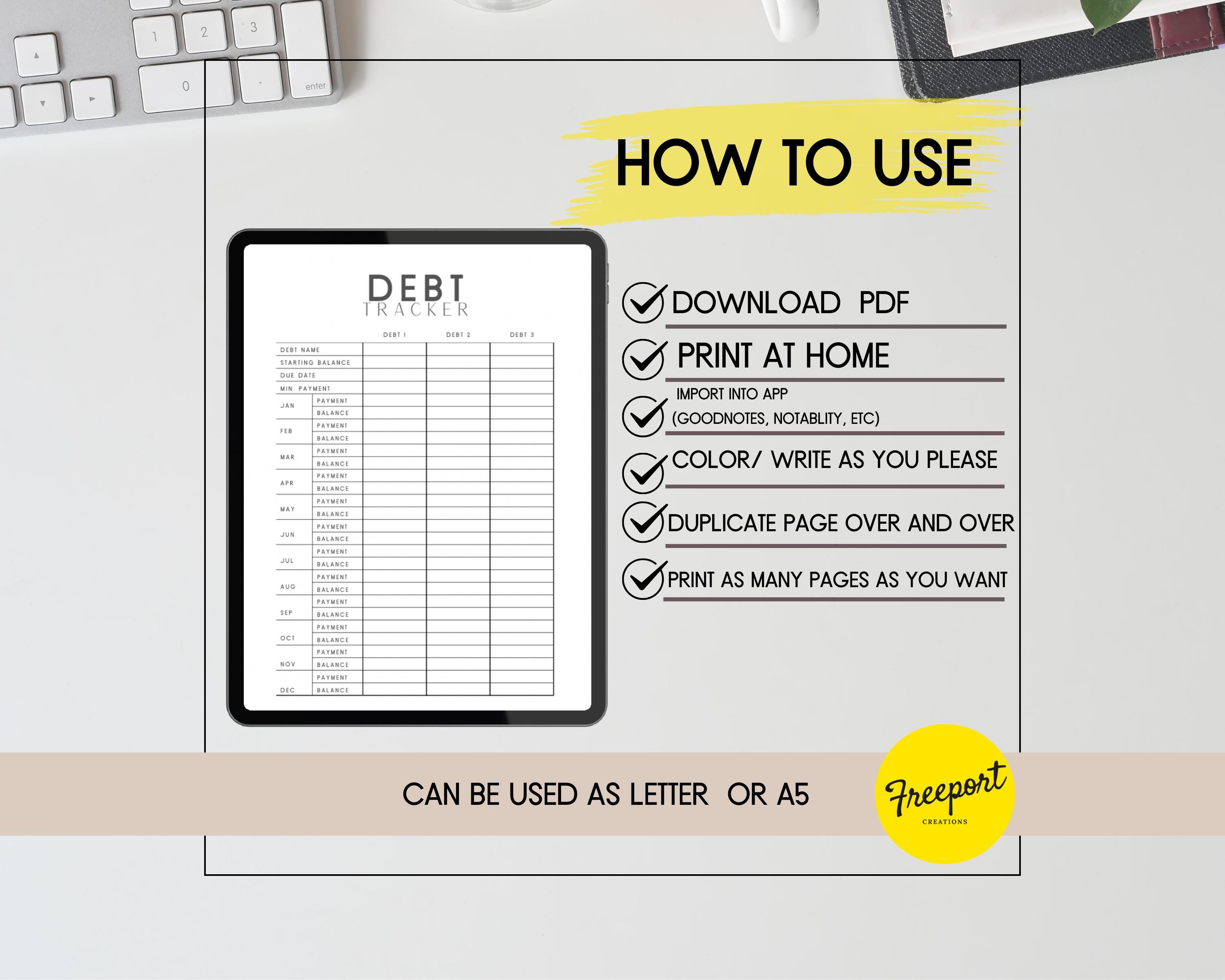 Debt Tracker| Digital and Printable Budget Mindset Tracker - Etsy