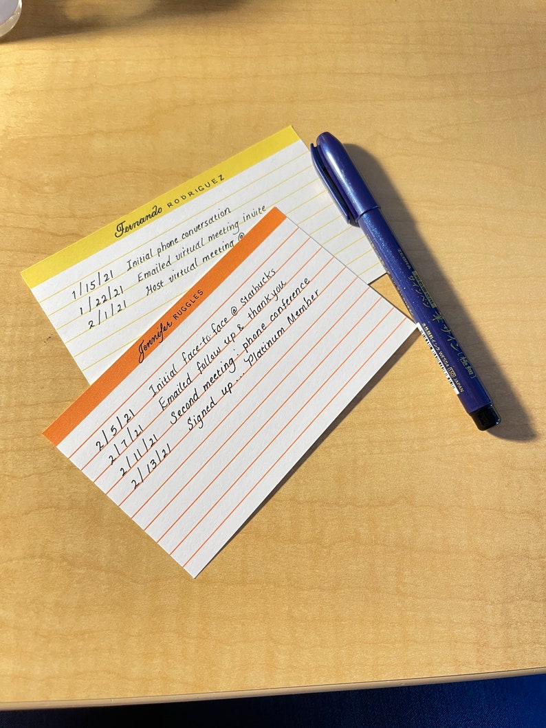 Personalized Index Cards / Handwritten - Etsy