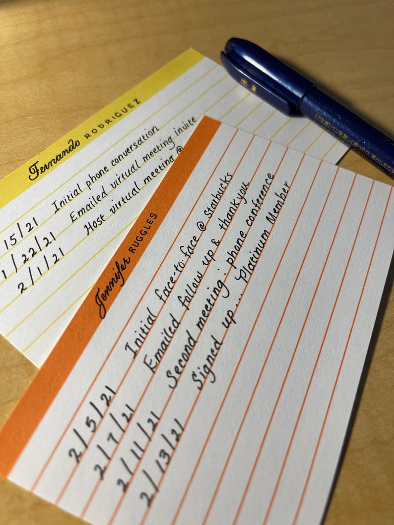 Personalized Index Cards / Handwritten - Etsy