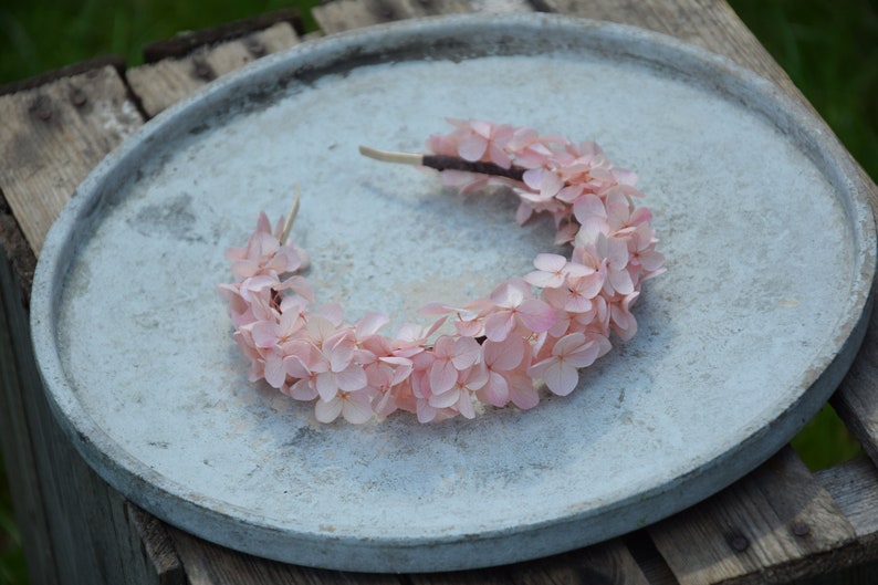 Pink Hydrangea Headband Hydrangea Flower Crown Dried Flower - Etsy