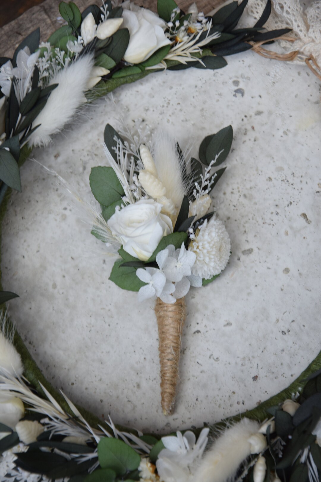 Rustic Wedding Buttonhole, Woodland Dried Boutonniere, Vintage or ...