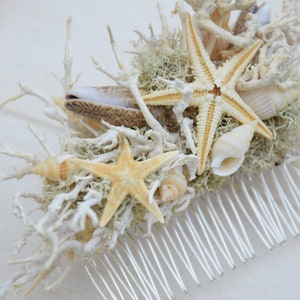 Shell Hair Comb, Sea Wedding, Rustic Wedding Decoration, Natural ...