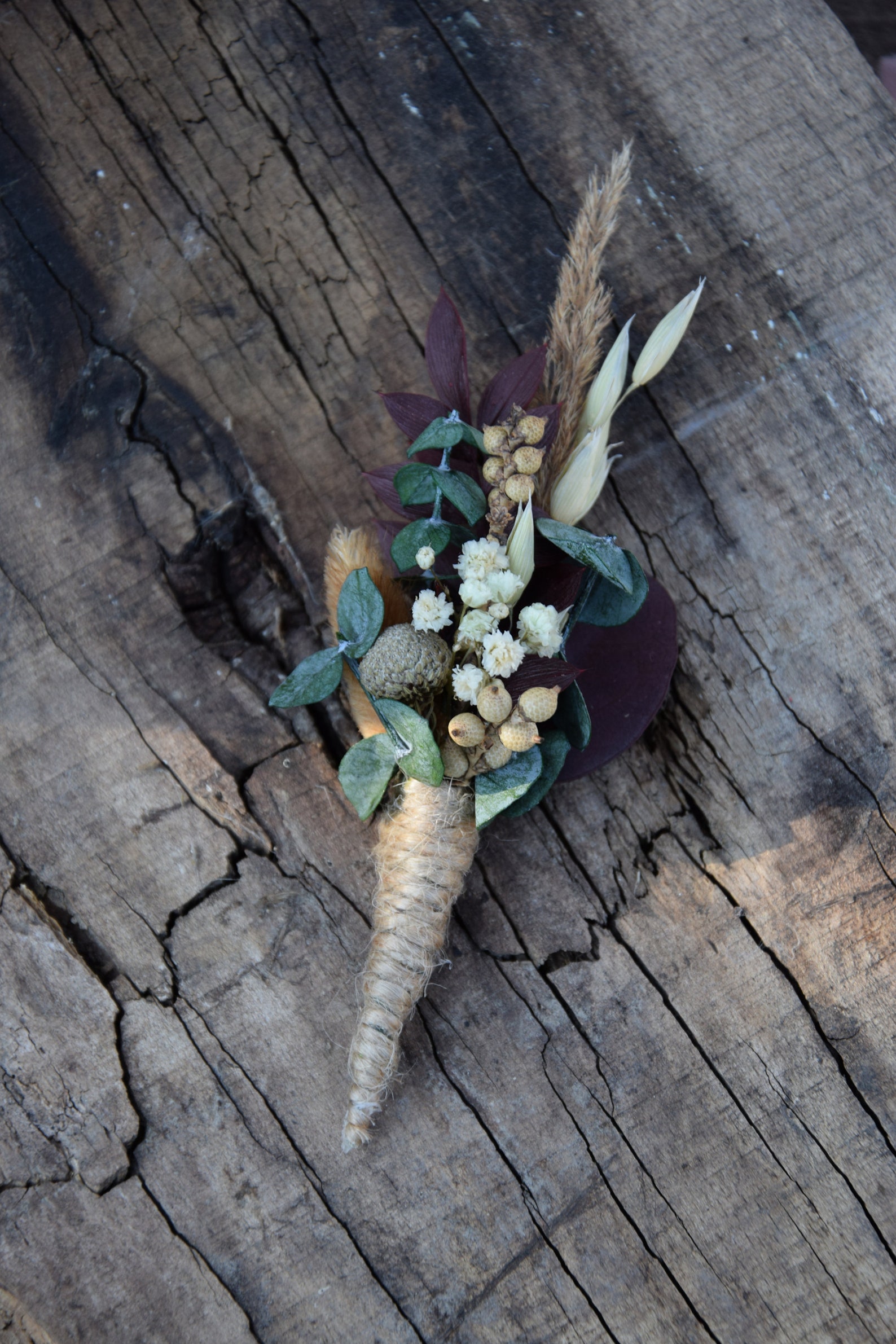 Rustic Wedding Buttonhole, Woodland Dried Boutonniere, Vintage or ...