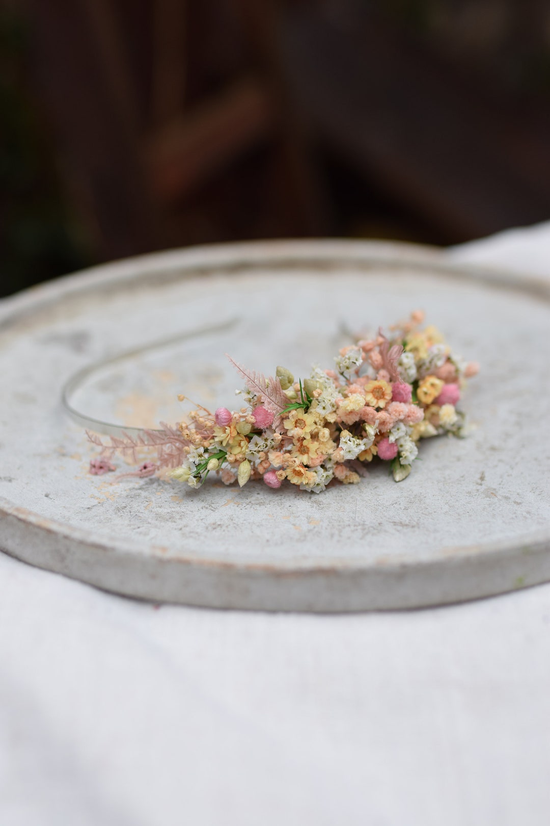 Romantic, Pastel Headband, Pastel Head Wreath Made of Dried Flowers ...