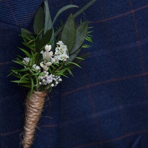 Rustic Wedding Buttonhole, Woodland Dried Boutonniere, Vintage or ...