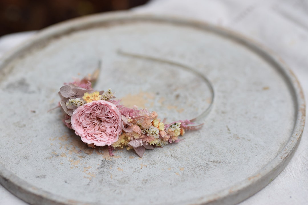 Romantic, Pastel Headband, Pastel Head Wreath Made of Dried Flowers ...