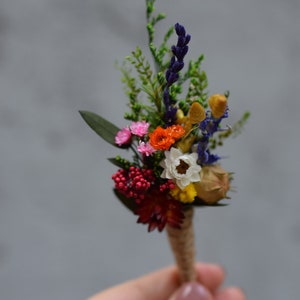 Meadow Buttonhole , Folk Wedding Boutoniere , Colourful Wedding ...