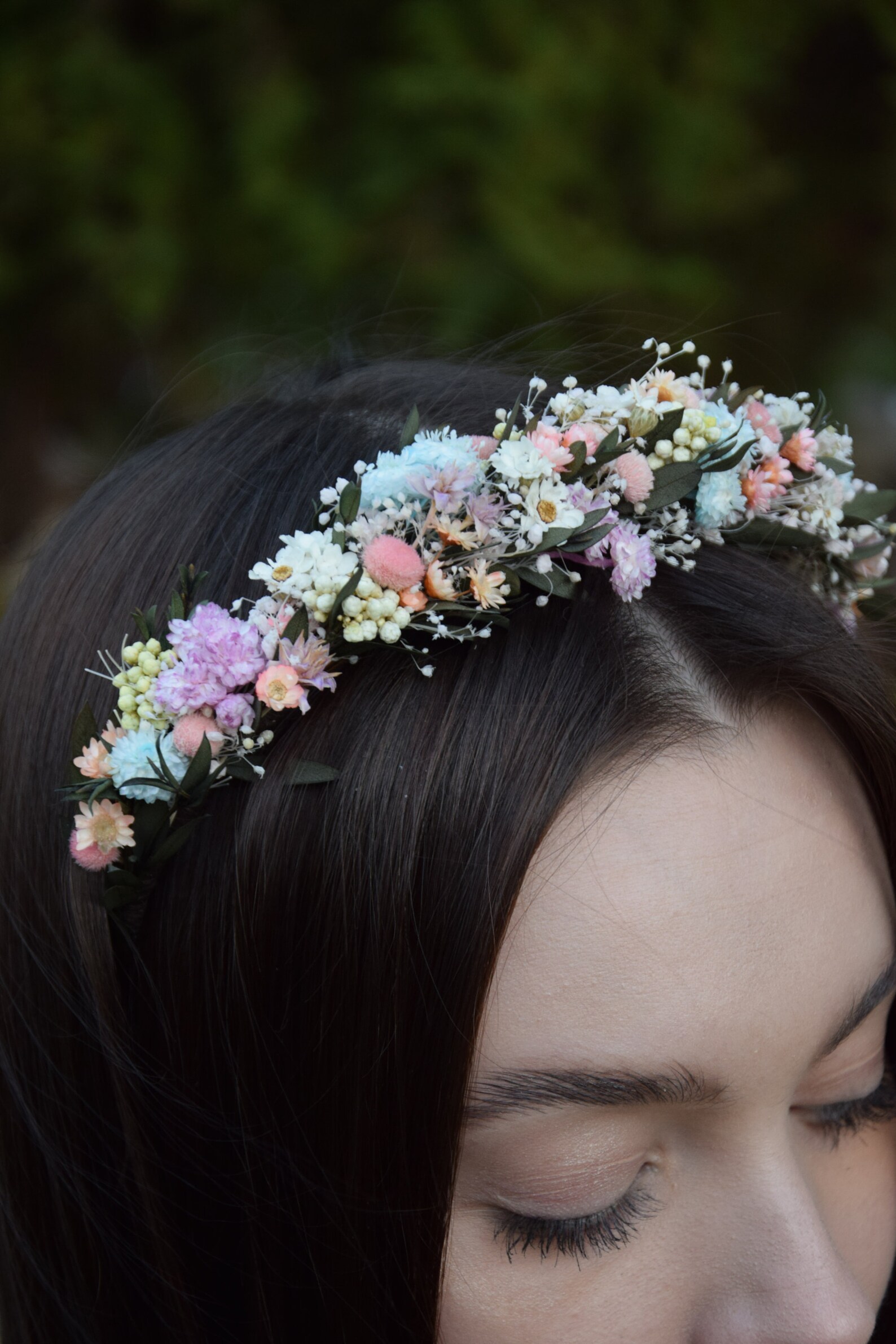 Head Wreath, Wedding Headband, Rustic Wreath, Dried Flowers Headband ...