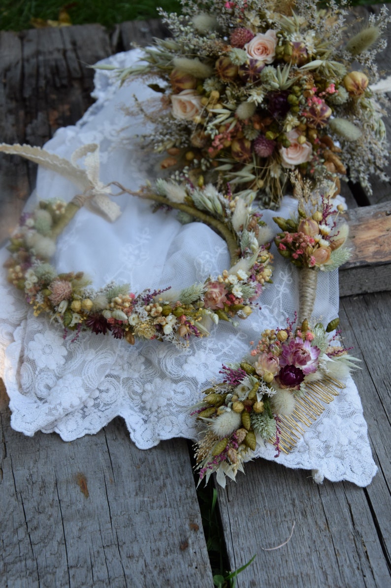 Rustic Wedding Buttonhole, Woodland Dried Boutonniere, Vintage or ...