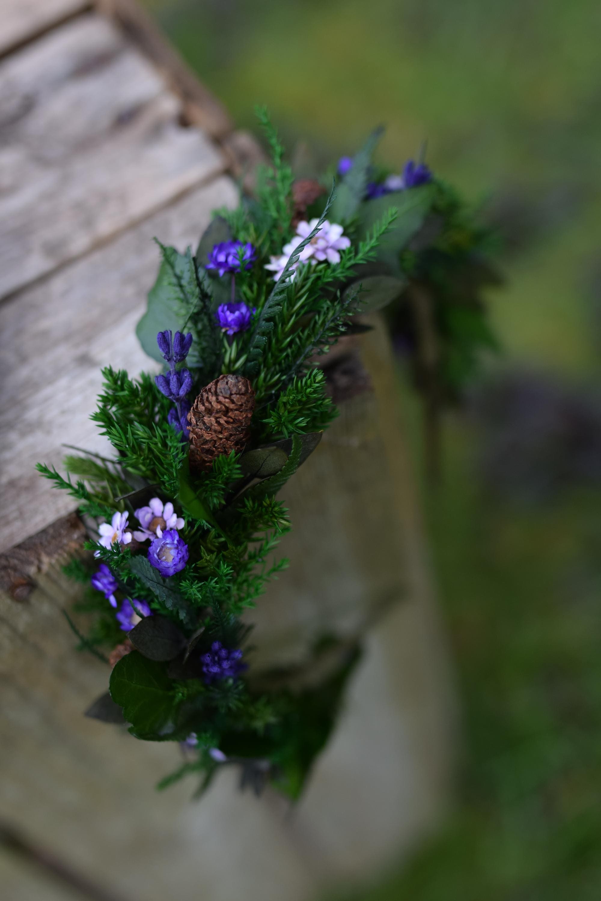 Winter Head Wreath, Forest Headband, Greenery Christmas Head Wreath ...