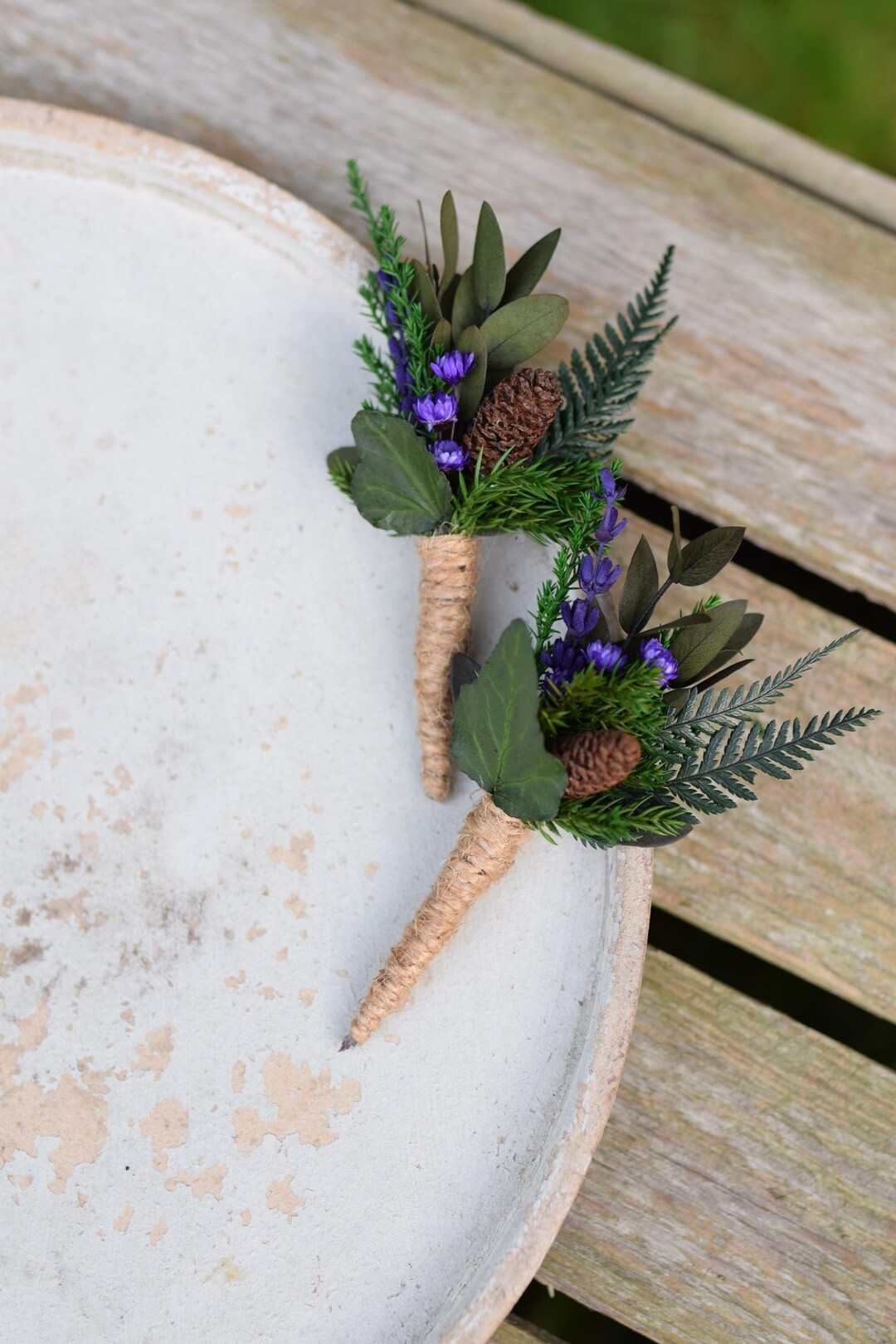 Rustic Wedding Buttonhole, Woodland Dried Boutonniere, Vintage or ...